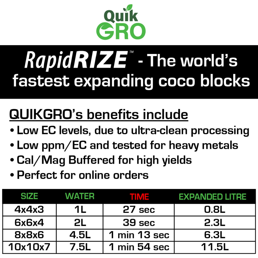 QUIKGRO RAPID RIZE BLOCK 6X6 INCH – Stealth Garden Thailand